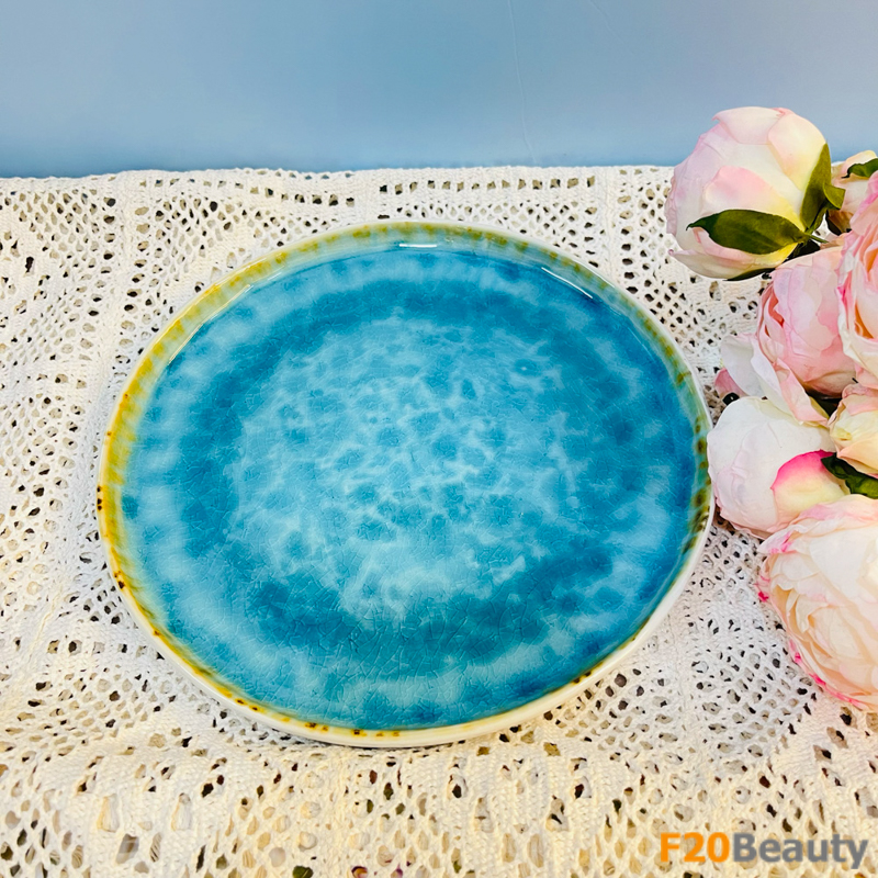 Đĩa ăn Tababa men gốm Nhật chuyển nhiệt